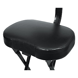 Gator Frameworks Guitar Seat with Padded Cushion, Ergonomic Backrest and Fold Out Guitar Stand; Holds both Acoustic and Electric Guitars (GFW-GTR-SEAT)