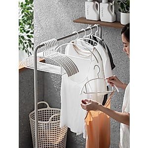 COZIHAUS 16-Inch Clothes Hangers 20 Pack, No Shoulder Bumps Hanger, Non-Slip, Space Saving, High-Strength Skin-Feel Plastic Hangers for Coats, Pants, Suits, Shirts, Sweaters, Dresses (20 Pack, White)