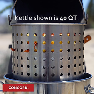 CONCORD Stainless Steel Stock Pot w/Steamer Basket. Cookware great for boiling and steaming (24 Quart)