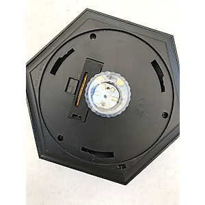 Ntertainment House 2-pcs Solar Hexagon Light with 6 Ultra Bright SMD LEDs for Fence Post Cap with Optional adapters for 6x6 or 5x5 or 4x4 Posts (Black, Wall Mount)