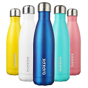 BJPKPK 17oz Insulated Stainless Steel Water Bottles,Sports Water Bottles Keep Cold for 24 Hours and Hot for 12 Hours,BPA Free for Travel,Blue
