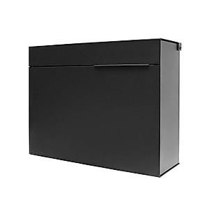 Movo Home Mailbox, Modern Wall Mounted (Herman (Black))