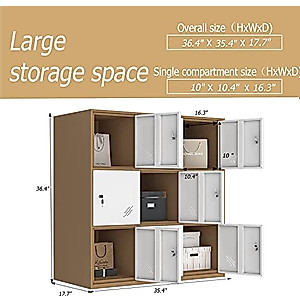 9 Door Small Bedroom Furniture,Metal Locker with Cloth Rail and Shelf,Kids Living Room Locker,Storage lockers for Office (9D)