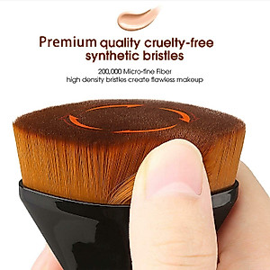 2PCS Momma Brush Makeup,Flawless Mama Makeup Brush, Home Of The Original Momma Brush With Storage Case, Flat Top Foundation Brush (Black)