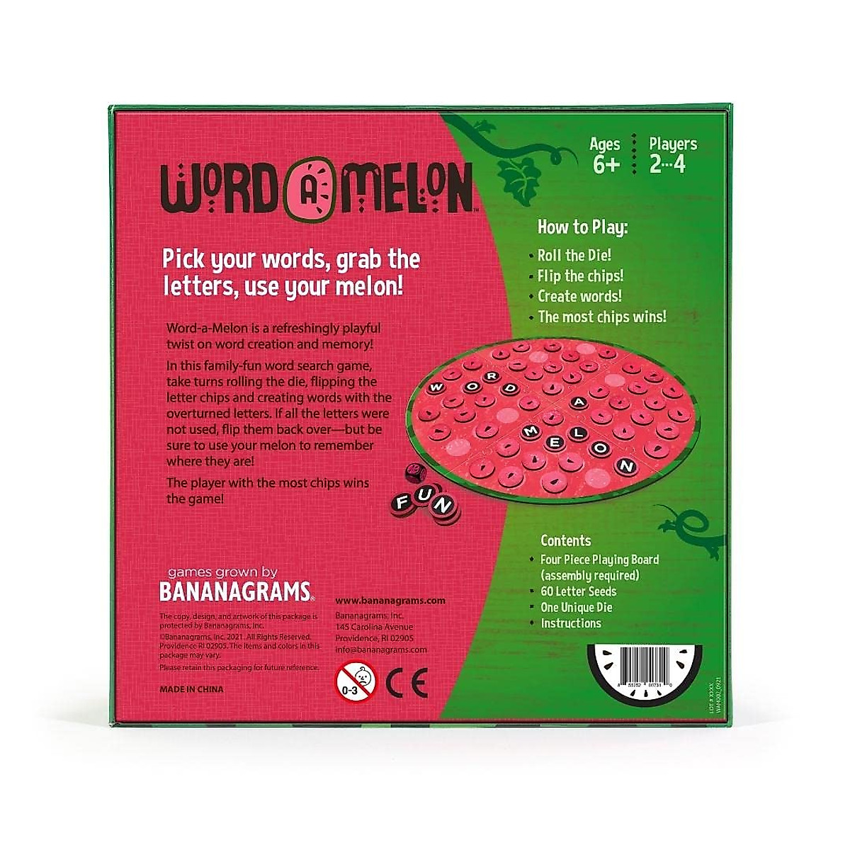 Bananagrams Word-a-Melon: Family-Fun Word Search Game for Kids Age 6+