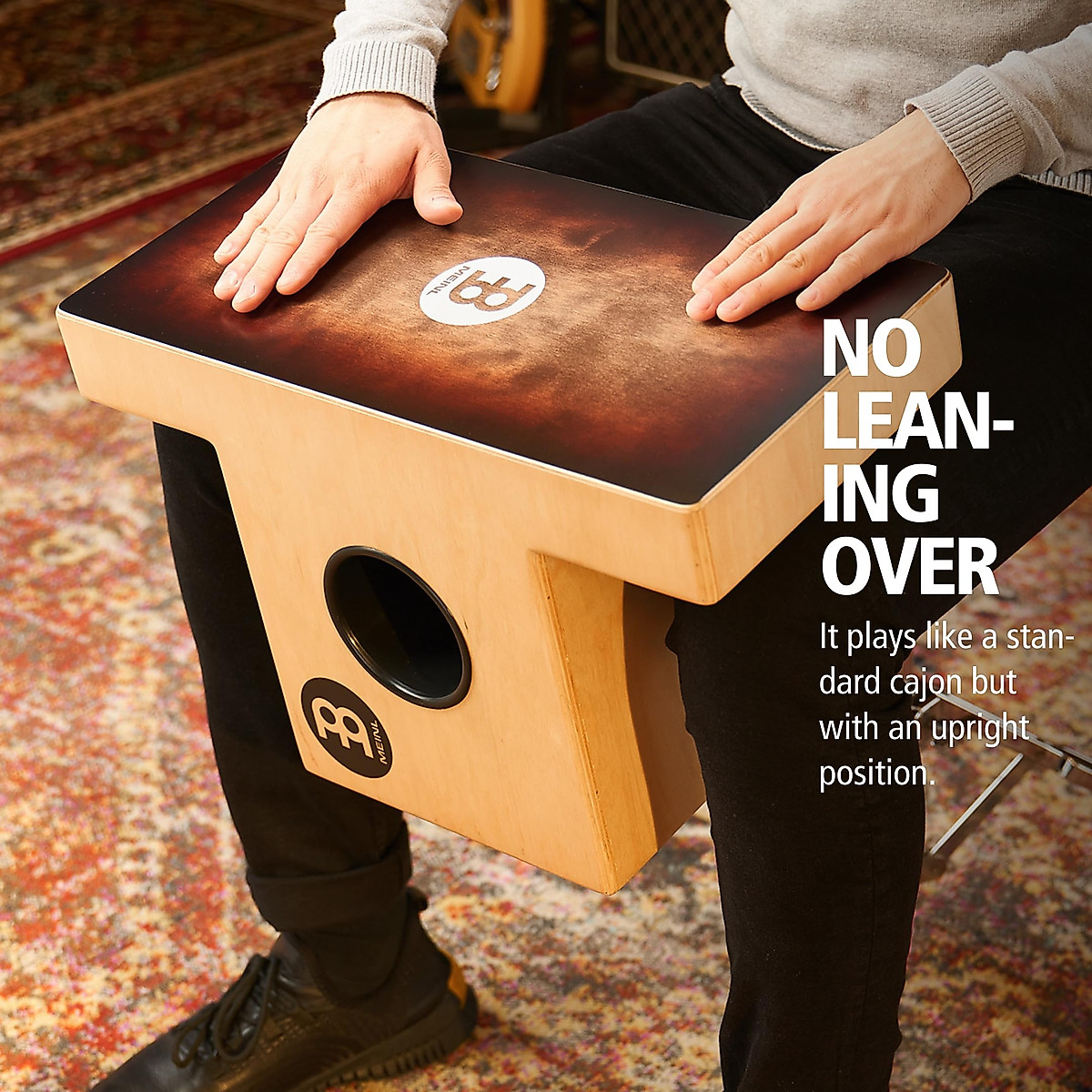 Meinl Percussion Slaptop Cajon Box Drum with Internal Snares and Bass for Acoustic Music — NOT Made in China — Play with Your Hands, Baltic Birch, 2-Year Warranty (TOPCAJ1EB)