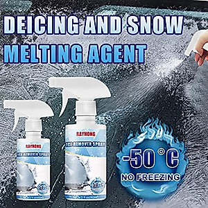 Defrosting De-Icer Spray for Car Windshield Windows Wipers and Mirrors, Agent Ice Melting, Quickly and Easily Melts, Multifunctional Automotive Glass Snow Remover (Without rag)