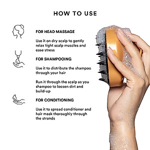 WOW Skin Science Scalp Massager Shampoo Brush for Effective Hair Care and Growth, Soft Silicone Bristles Scrubber, Massage Head in Shower for Stress to Relax, All Hair Types, Straight, Wavy, Curly,
