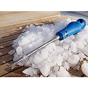 Cuda Stainless Steel Ice Pick Tool for Breaking Ice (18119), Blue