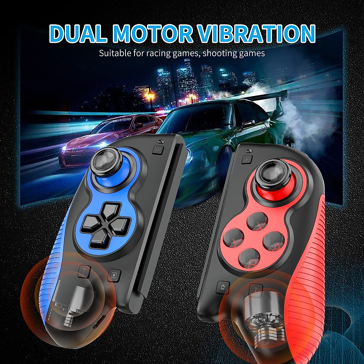 Boconna Switch Controllers Joycon Compatible with Switch/Lite/OLED, Joy Cons for Switch Support Turbo, Wake-up Function and 6-Axis Gyro, Replacement for Switch Joycon with Straps