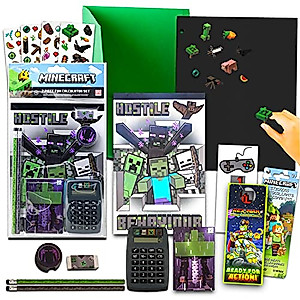 Minecraft School Supplies Value Pack - 9 Pc Bundle with Minecraft Folders, Notebook, and Stickers for Kids Boy Girls | Minecraft Back to School Supplies