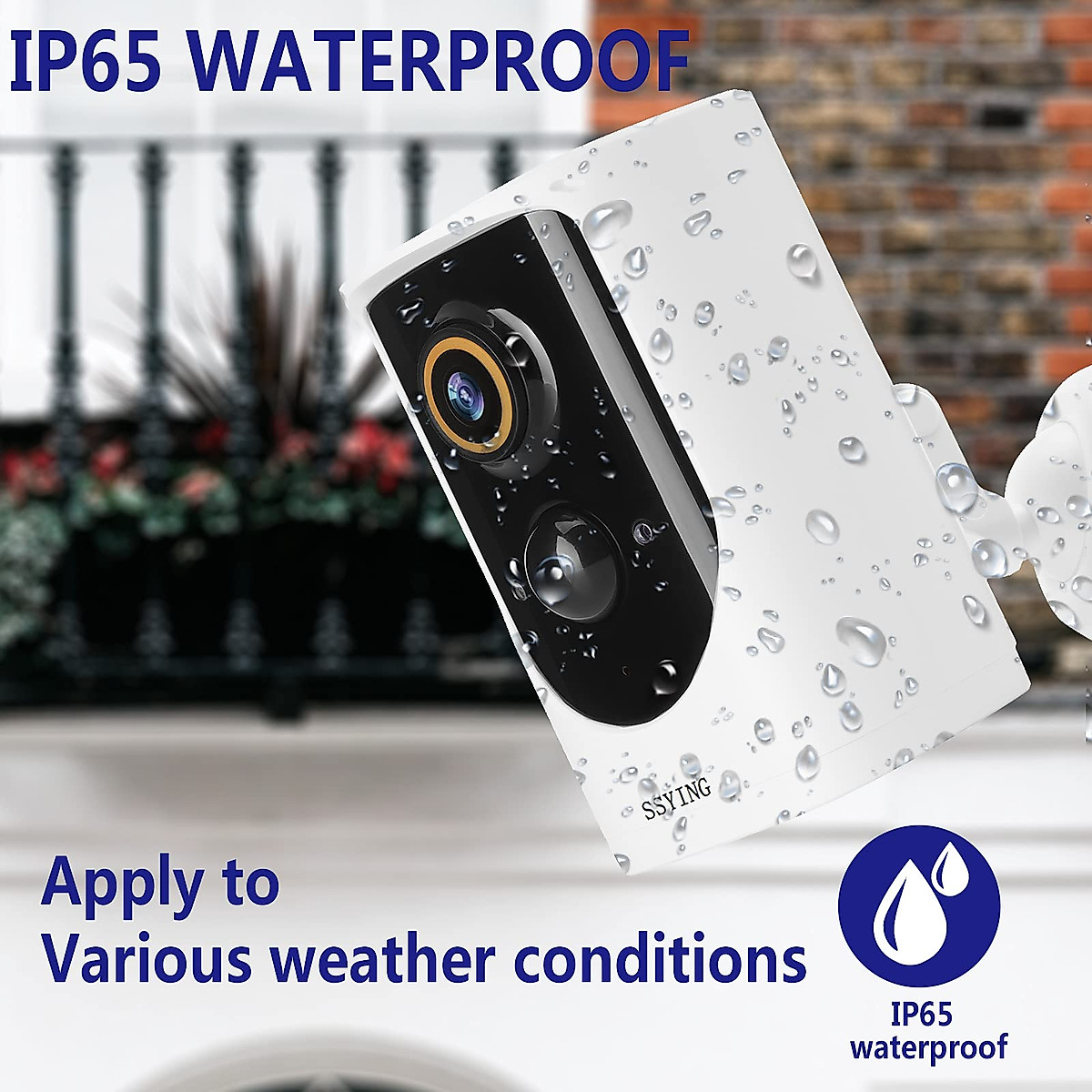 1080P Battery Home Security Camera System, Wire-Free Outdoor Security Camera System, Security Camera Outdoor Wireless WiFi, IP65 Waterproof, HD Night Vision，2-Way Audio(for iOS and Android) (White)