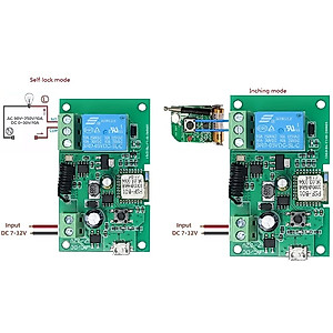MHCOZY Updated WiFi Wireless Smart Switch Inching Self-Locking Relay Module,Set Inching Time from 0.5 Second to 1 Hour,be Applied to Access Control,DIY WiFi Garage Door Opener (1CH WiFi RF)