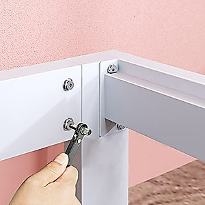 ZINUS Arnav Metal Platform Bed Frame / Wood Slat Support / No Box Spring Needed / Easy Assembly, White, Full