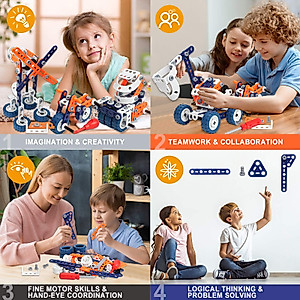 Building Toys Kits 152 Piece STEM Toys Erector Set for Boys Creative Construction Engineering Fun Educational Building Blocks Set for Boys and Girls Ages 6 7 8 9 10 11 12 Year Old, Best Toy Gift