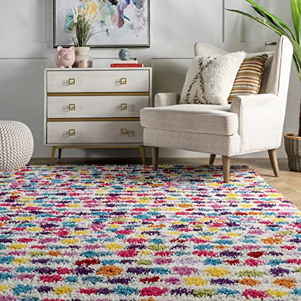 nuLOOM Allard Striped Shag Area Rug, 5' 3" x 7' 6", Multi