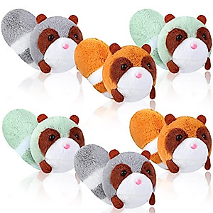 6 Pieces Raccoon Stuffed Animal Small Raccoon Plush Animal Cute Stuffed Raccoon Big Tail Raccoon Plushie Woodland Raccoon Plush Toy Soft Plush Animal Doll for Christmas Stocking Stuffers Gifts