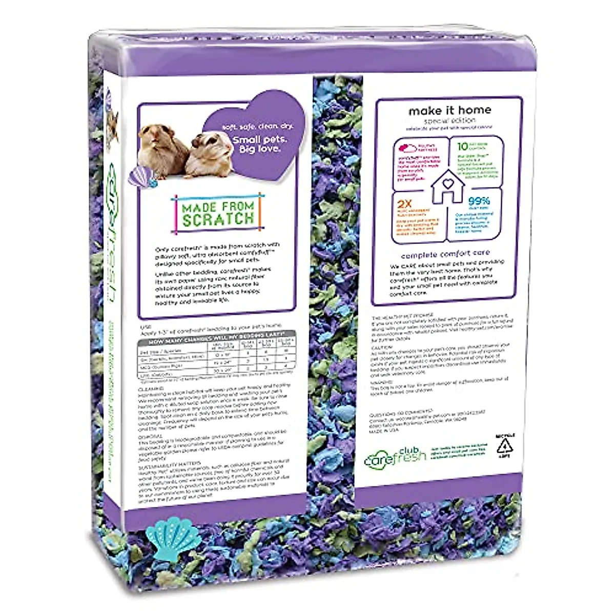 carefresh 99% Dust-Free Sea Glass Natural Paper Small Pet Bedding with Odor Control, 50 L