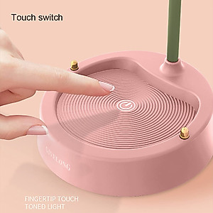 magical JD LED Desk Lamp Cordless Table Light Adjustable Gooseneck Dimmable Touch Rechargeable Battery Eye-Caring Night Light for Kids,Mini Cute Lamp for College Dorm Bedroom Reading (Pink)
