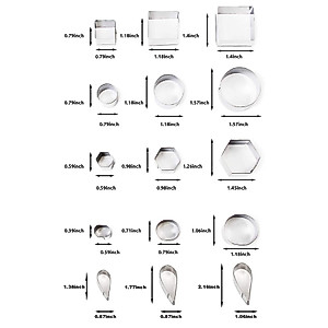 Mini Cookie Cutter Shapes Set - 30 Small Molds to Cut Out Pastry Dough, Pie Crust & Fruit - Tiny Stainless Steel Metal Stamps Star Flower Round Heart Square Triangle Oval Raindrop Geometric Shapes