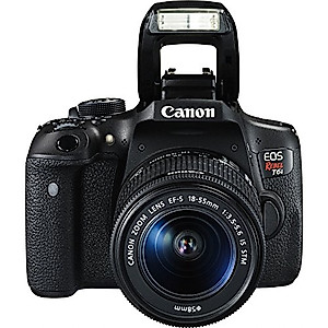 Canon EOS Rebel T6i DSLR Camera with EF-S 18-55mm f/3.5-5.6 is II and EF 75-300mm f/4-5.6 III Lens and 2X 16GB Memory Card Plus Triple Battery Accessory Bundle