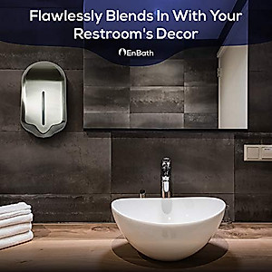 Automatic Commercial Soap Dispenser Wall Mount – Large 40oz (1200ml) Touchless Wall Mounted Dispensers for Business & Home Bathroom, Stainless Steel Design for Liquid Soap & Hand Sanitizer by EnBath