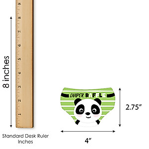 Big Dot of Happiness Party Like a Panda Bear - Diaper Shaped Raffle Ticket Inserts - Baby Shower Activities - Diaper Raffle Game - Set of 24
