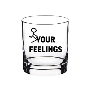 Rogue River Tactical Funny Screw Your Feelings Old Fashioned Whiskey Glass Drinking Cup Gift For Him Men Dad Grandpa