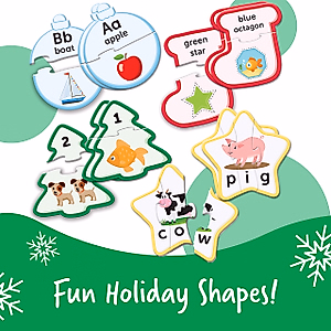 Learning Resources Holiday Preschool Puzzle Pack - Self-Correcting Puzzles, Christmas Preschool Toys, Educational Christmas Gifts , Christmas Gifts for Boys and Girls, Ages 3+