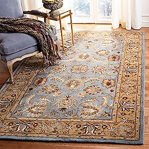 SAFAVIEH Heritage Collection 9' x 12' Blue/Gold HG958A Handmade Traditional Oriental Premium Wool Area Rug