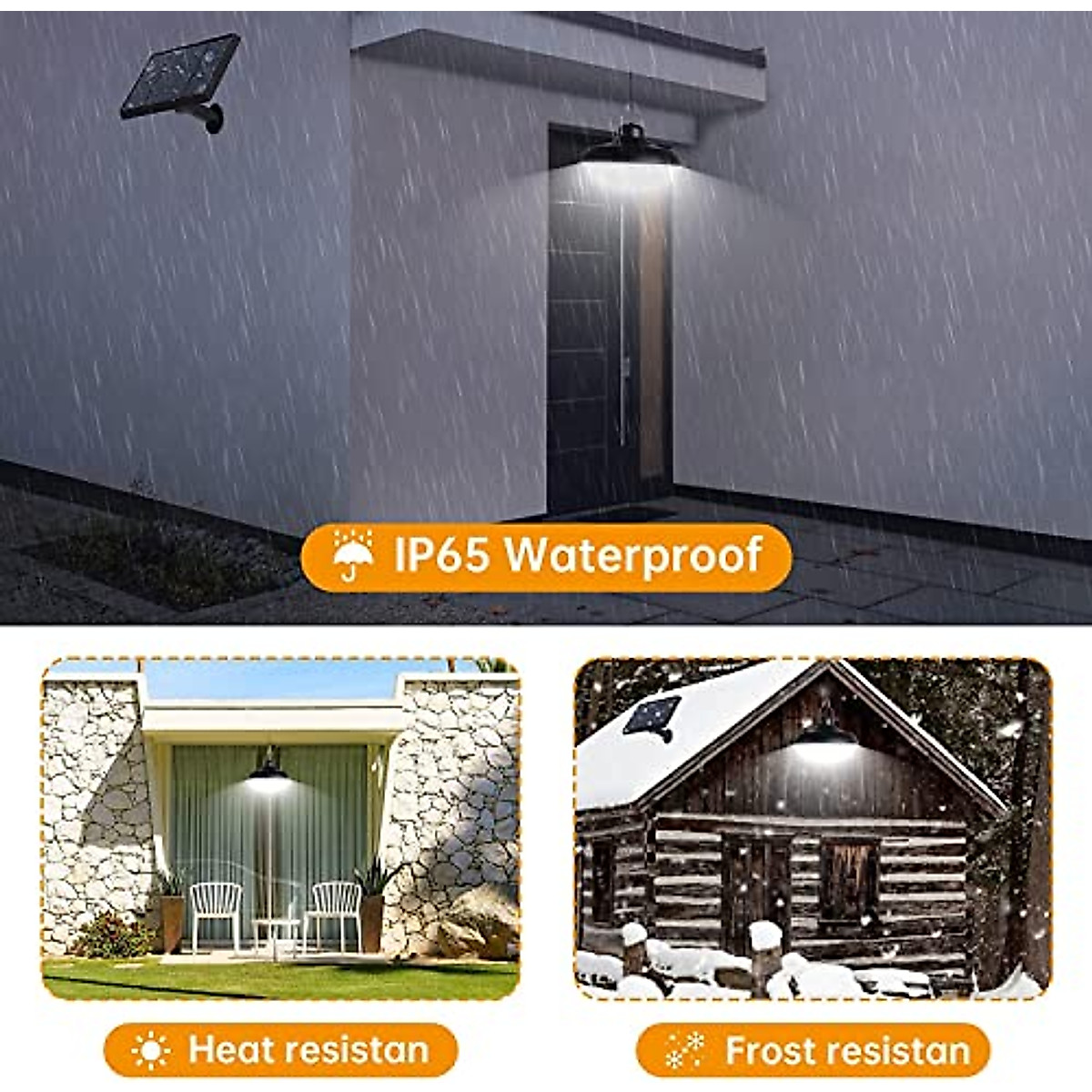 Solar Pendant Light Outdoor - Solar Shed Lights Indoor 3000K|4500K|6500K| with Remote Control Solar Outdoor Lights,IP65 Waterproof Solar Indoor Lights for Garden,Chicken Coop,Gazebo,Barn
