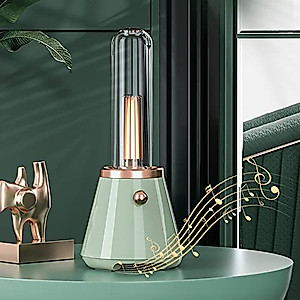 LED Camping Lantern Candle Atmosphere Lamp, Wireless Portable Bluetooth HiFi Speaker with Led Candle Effect for Android/Phone/PC Rechargeable Camping Lights 2 Light Modes 3600mAh Power Bank