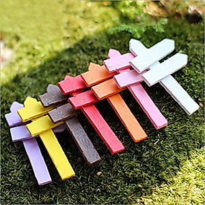 SPDD 10pcs Mini Wood Fence Signpost Craft Dollhouse Bonsai DIY Ornaments Miniature Signpost Fairy Garden Decor Fence Miniatures Landscape