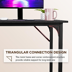 PayLessHere Computer Desk 47 inch Length Study Writing Table, Adjustable feet, Modern Furniture for Home Office, Brown