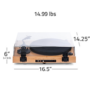 Fluance RT82 Reference High Fidelity Vinyl Turntable Record Player with Ortofon OM10 Cartridge, Speed Control Motor, High Mass MDF Wood Plinth, Vibration Isolation Feet - Bamboo