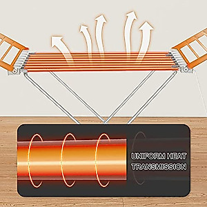 PHASFBJ Foldable 45-55℃ Constant Temperature Electric Heated Drier Clothes Airer Hanger Shoes Drying Rack with Waterproof Power Switch for Laundry Room School