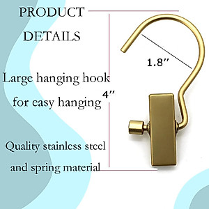 Koobay Boot Hangers Clips Hanging Laundry Hooks Clothes Pins Hanger with Clip, Portable Golden Home Travel Hangers for Socks Towels Shoes Clamps,Heavy Duty Closet Hanger Organizer (10 Pack)