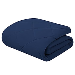 EXQ Home Toddler Comforter Baby Quit Blanket Soft Lightweight,39x47 inches Polyester Toddler Nursing Blanket for Infant and Newborn, Ultra Soft for Crib Bed,Stroller,Travel(Navy Blue)