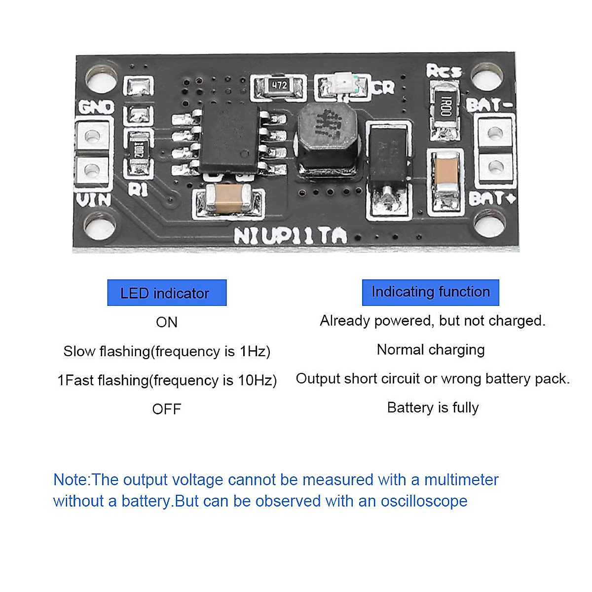2Pcs Battery Charger Board Battery Module PCB Balance Board Module for Digital Cameras and Charging (NIUP11TA_ 1-Cell())