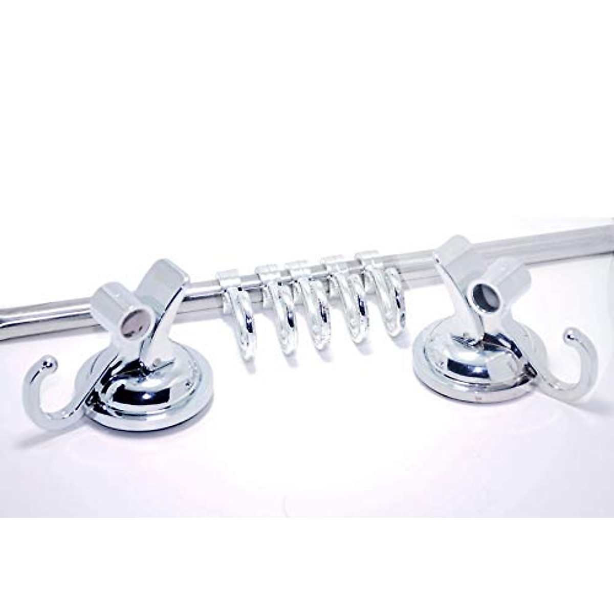 iRomic Suction Cup Hook Hanger Holder Rack Rail Towel Bar Organizer for Bathroom Shower Wreath, Loofah,Robe,Towel,Coat,Cloth,Kitchen Utensils,Wall Mounted on Glass Door,Window,Tile Wall