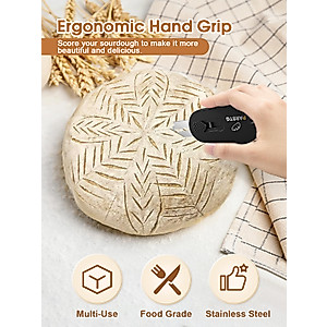 Extractable & Magnetic Bread Lame Dough Scoring Tool, Professional Sourdough Scoring Tool for Sourdough Bread Baking, Bread Making, Bread Scoring Tool with 5 Razor Blades & Scoring Patterns booklet