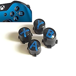 Replacement Bullet Buttons ABXY Mod Kit Levers Joystick for Xbox One S Slim Elite Controller (Blue)