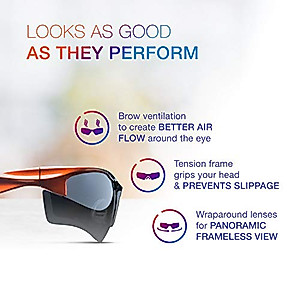 ToolFreak Polarized Rebel Safety Glasses - Dark Smoke Tinted Lens - ANSI z87.1-2015 Rated, U6 UV Rating - Brow Ventilation, Secure Fit & Distortion-Free - Case, Cloth & Neck Cord Included