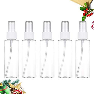FALOME 5pcs Clear Empty Spray Bottles Refillable Cosmetic Containers for Cleaning Products for Travel