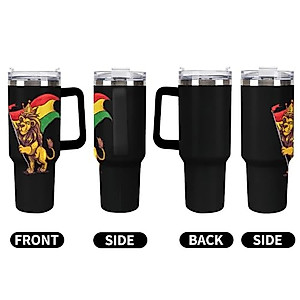 Rasta-Lion Of Judah Retro 40OZ Tumbler Stainless Steel Travel Mug Water Bottle Car Cup Tea Cups with Lid Black-style