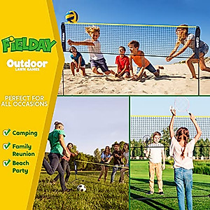 JOYIN Badminton Pickleball Net, 17 Ft Adjustable Portable Net for Junior Tennis, Kids Volleyball & Soccer Tennis, and Backyard Games - Easy Setup Sports Net with Poles (17 ft)