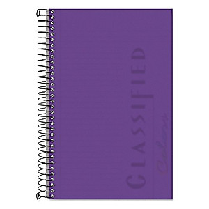 TOPS Classified Business Notebook, Wirebound, 5.5 x 8.5-Inch, College Rule, Orchid Paper, 100 Sheets per Book, Orchid Plastic Cover (99712)