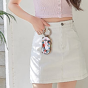 OLEBAND Galaxy Buds and Buds Plus Case with Keychain and Cute Pattern,Hard Protective and Anti-Slip Cover for Samsung Buds+ Charging Case,Earbuds Charging LED Visible,Colorful Flower