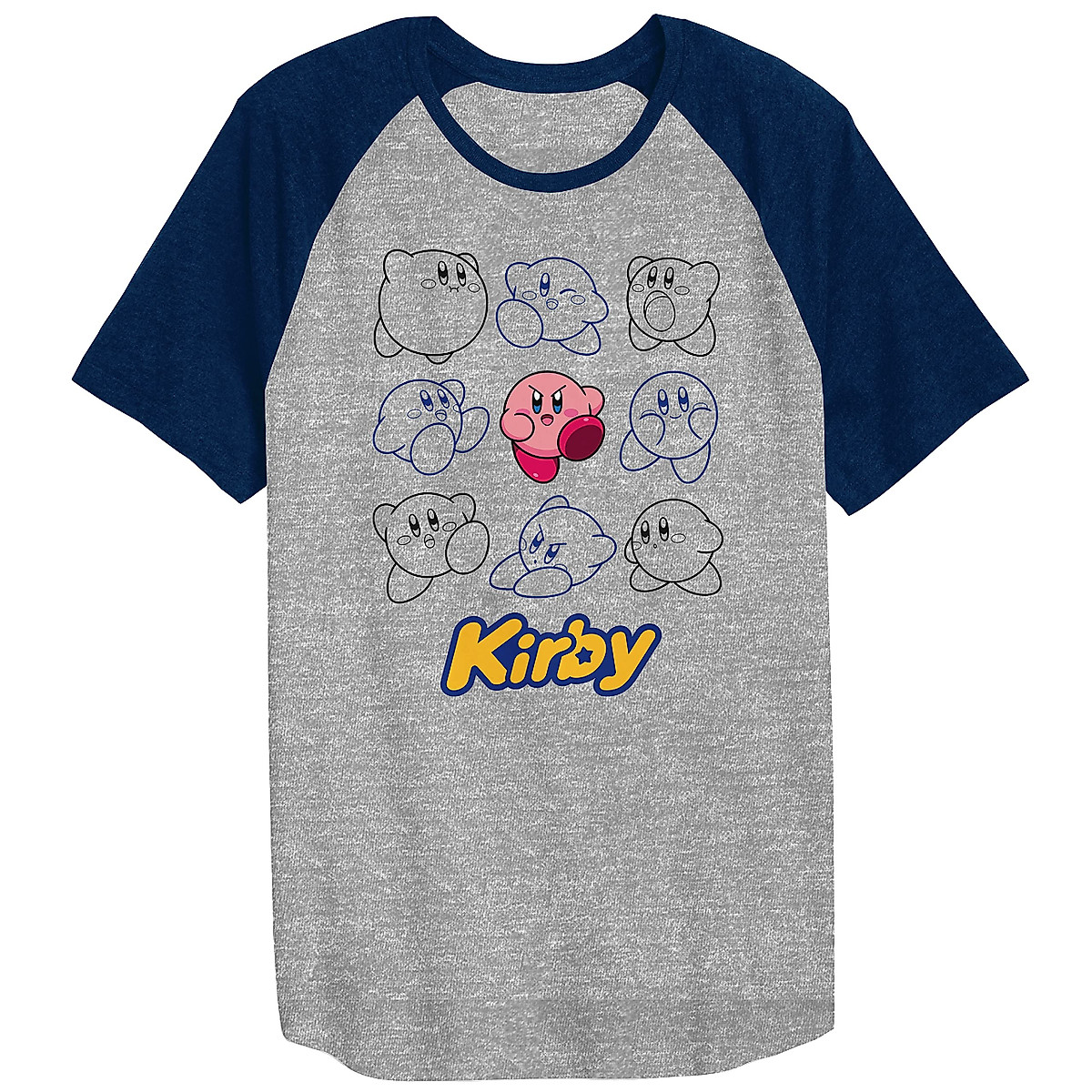 Kirby Characters 4pk Crew Neck Short Sleeve Youth Boy's Tees-Large Multicolored