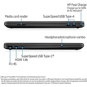 HP 2022 Newest Notebook 15 Laptop, 15.6" Full HD Screen, Intel Celeron N4020 Processor, 8GB DDR4 Memory, 256GB SSD, Online Meeting Ready, Webcam, Type-C, RJ-45, HDMI, Windows 11 Home, Black